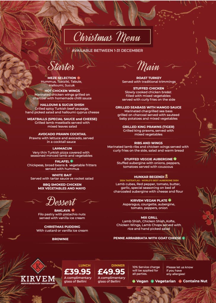 Christmas Menu – Kirvem Restaurant & Bar
